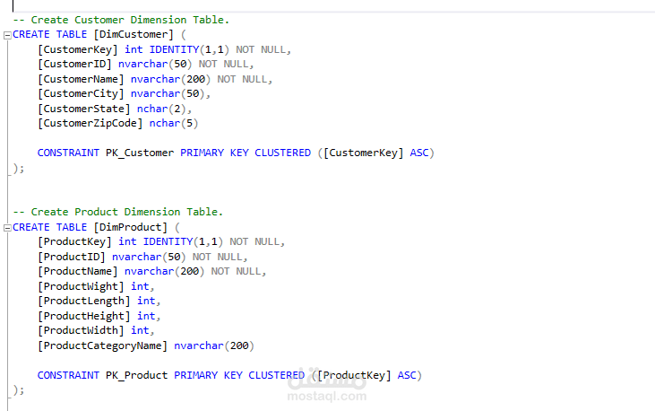 أنشاء "Olist Data Warehouse" فى MS SQL Server | مستقل