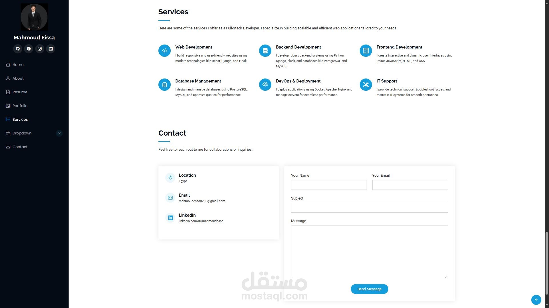 Full-Stack Developer Portfolio | مستقل