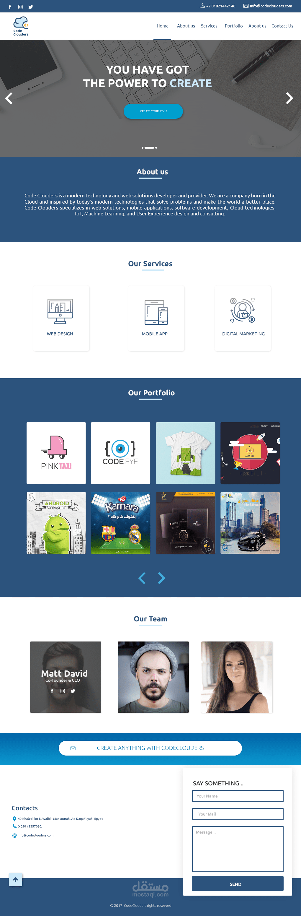 Code Clouders | Landing page | مستقل