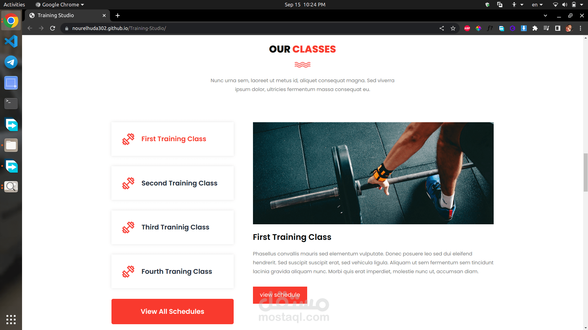 Training Studio portfolio | مستقل