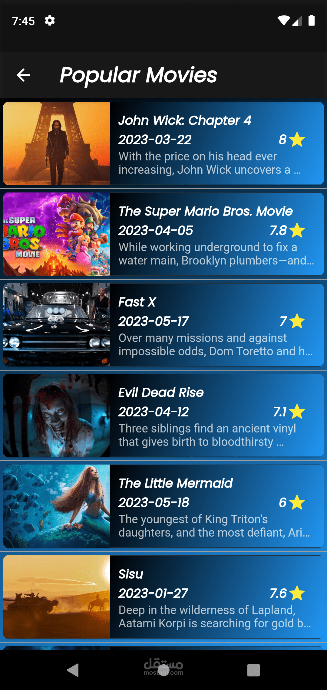 Movie reviews App | مستقل