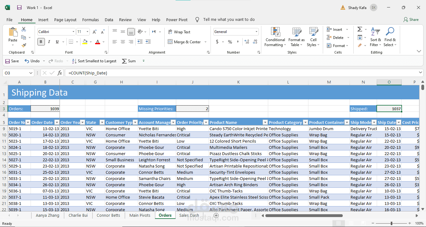 ادخال بيانات وتلخيصها باستخدام pivot tables and pivot charts | مستقل