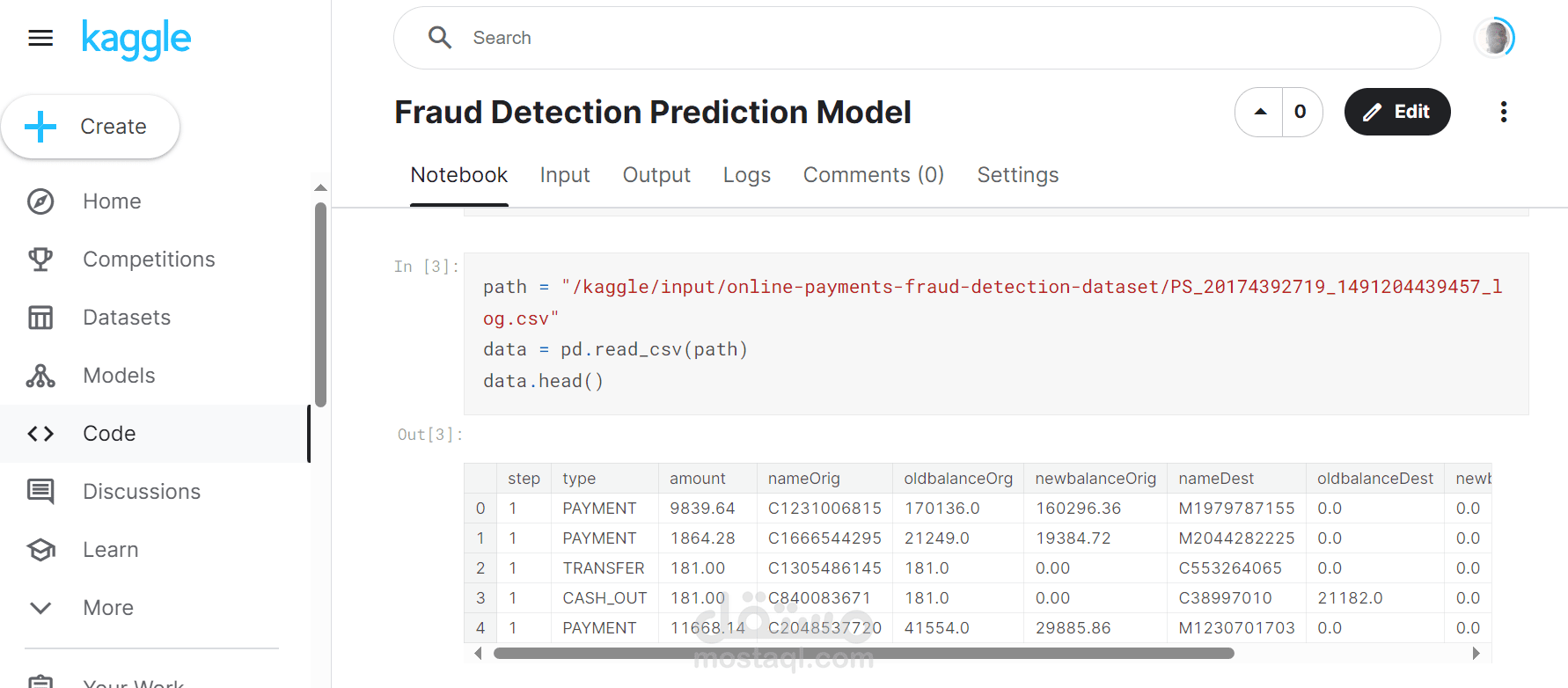Fraud Detection Prediction Model مستقل