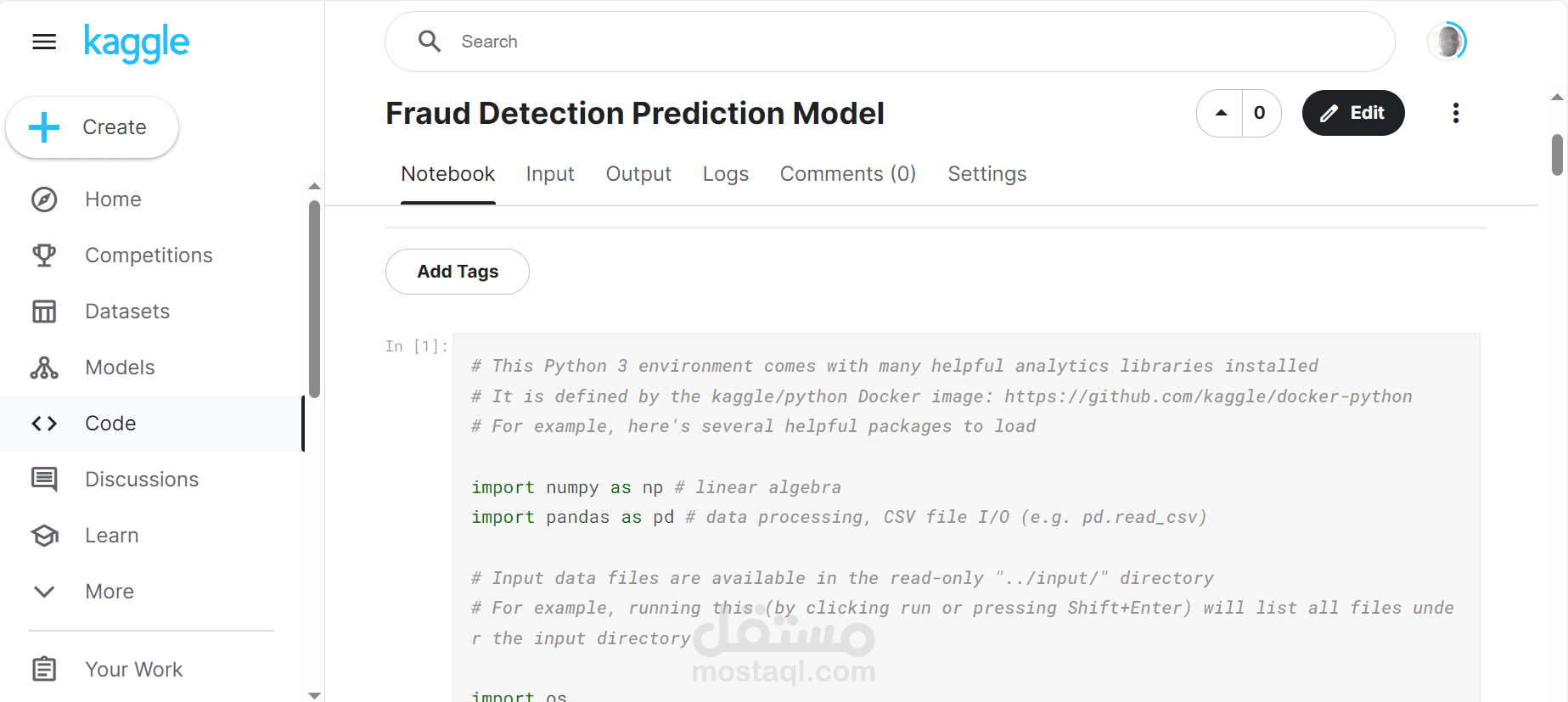 Fraud Detection Prediction Model مستقل
