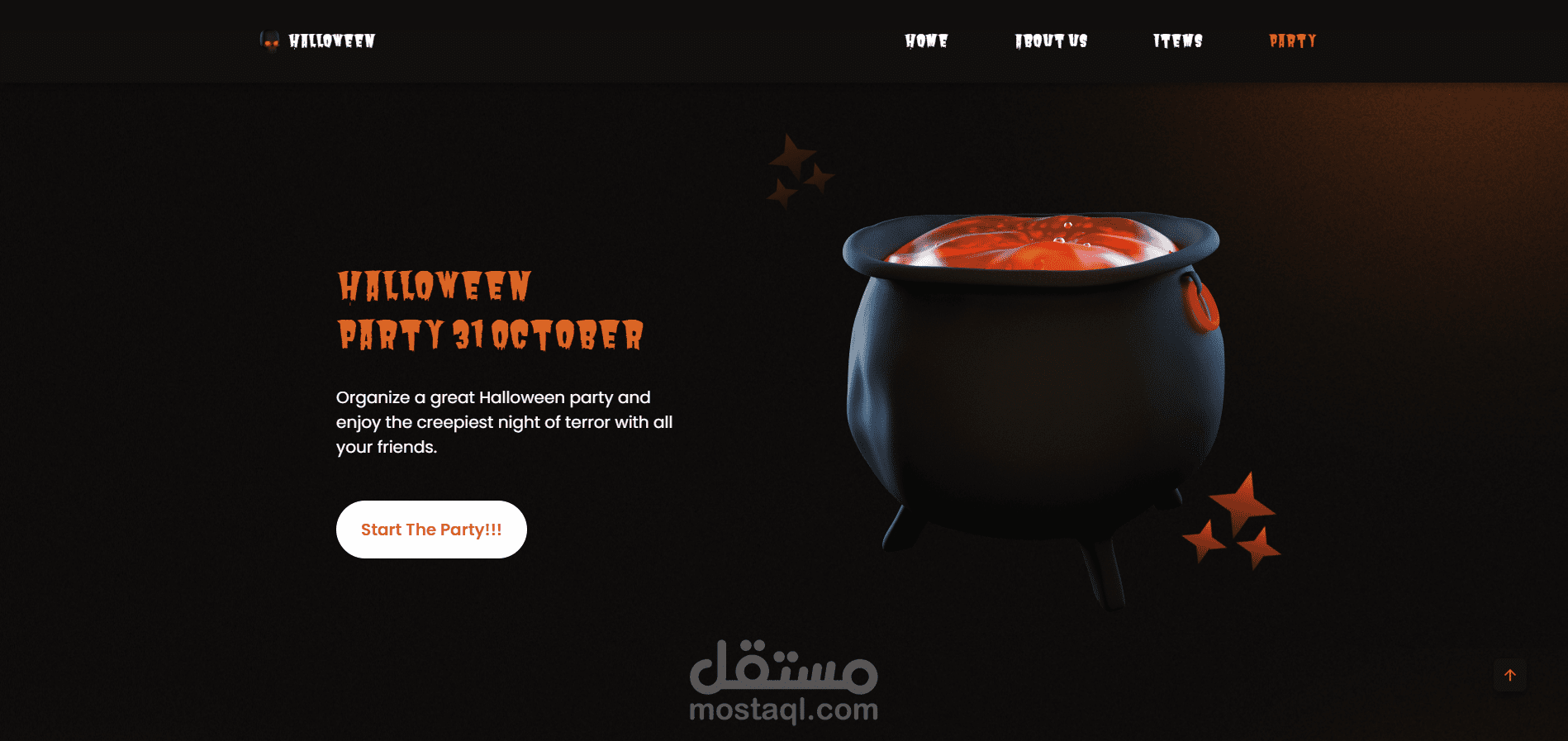 Halloween landing page | مستقل