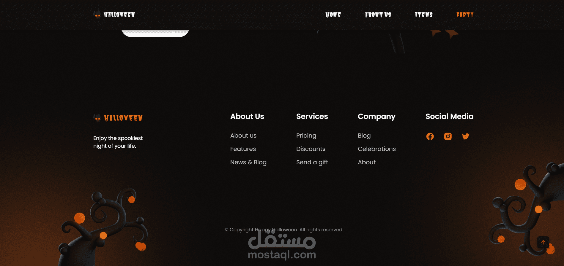 Halloween landing page | مستقل