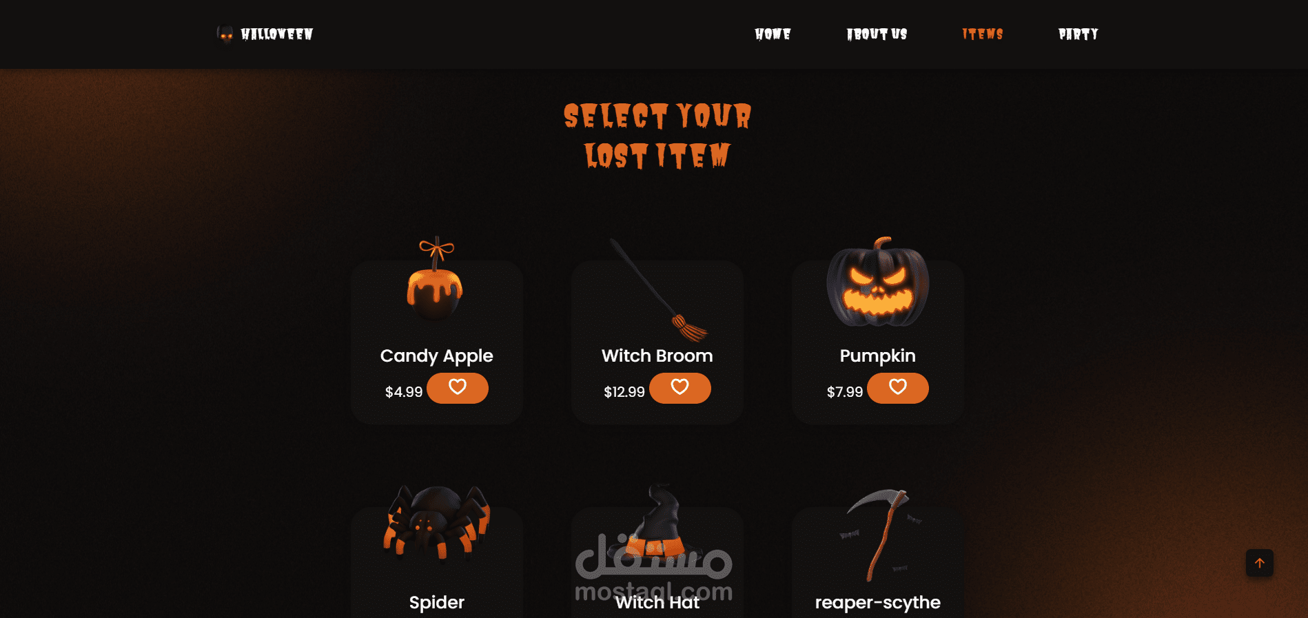 Halloween landing page | مستقل