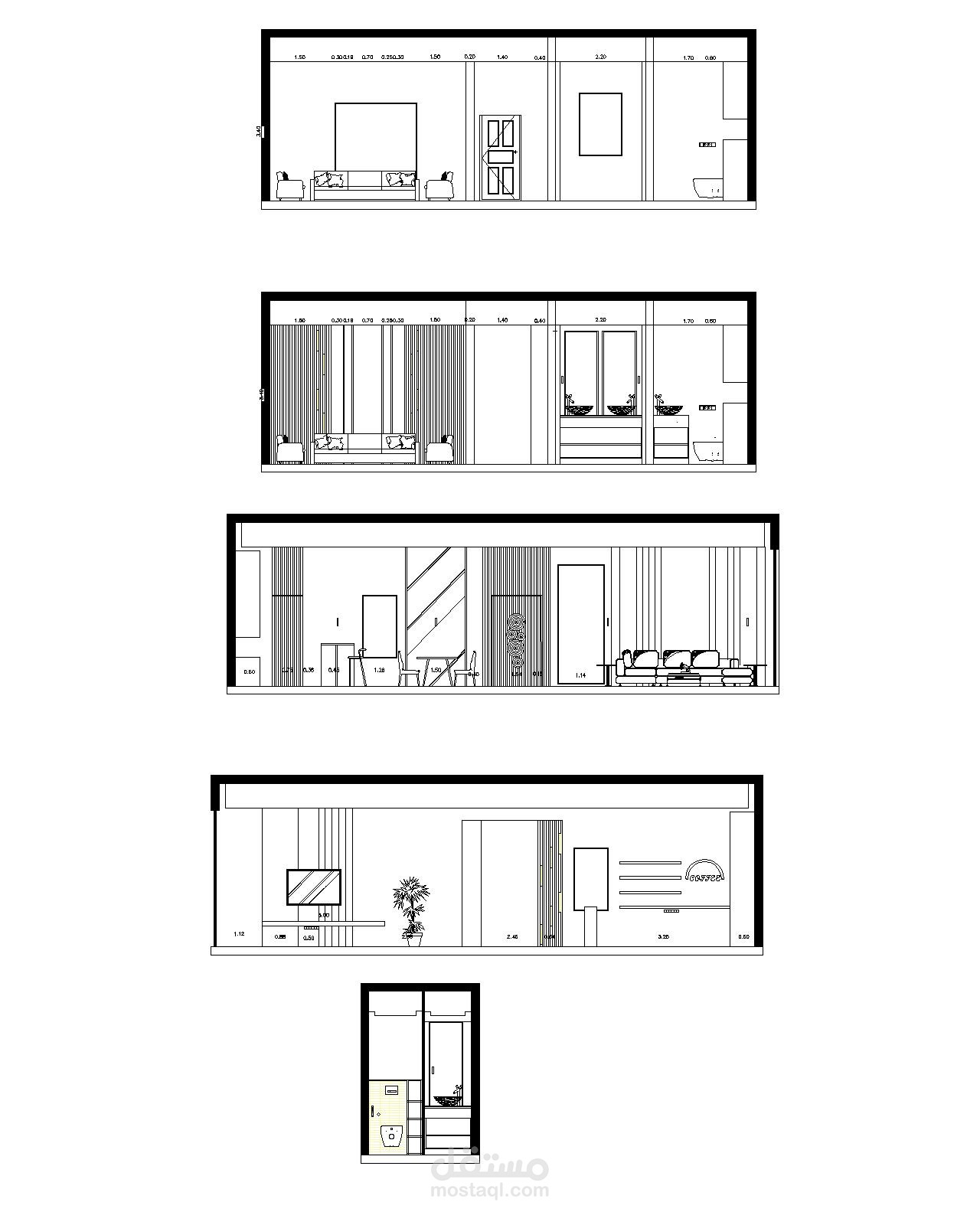 living area with library | مستقل