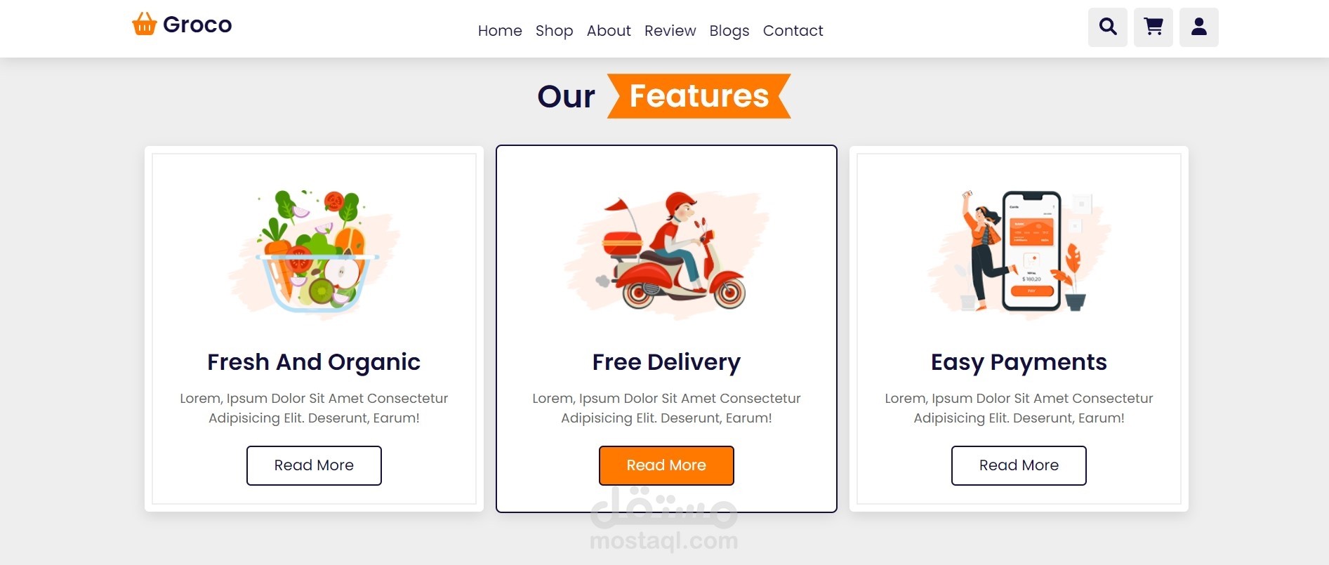 [Groco] Ecommerce website | مستقل