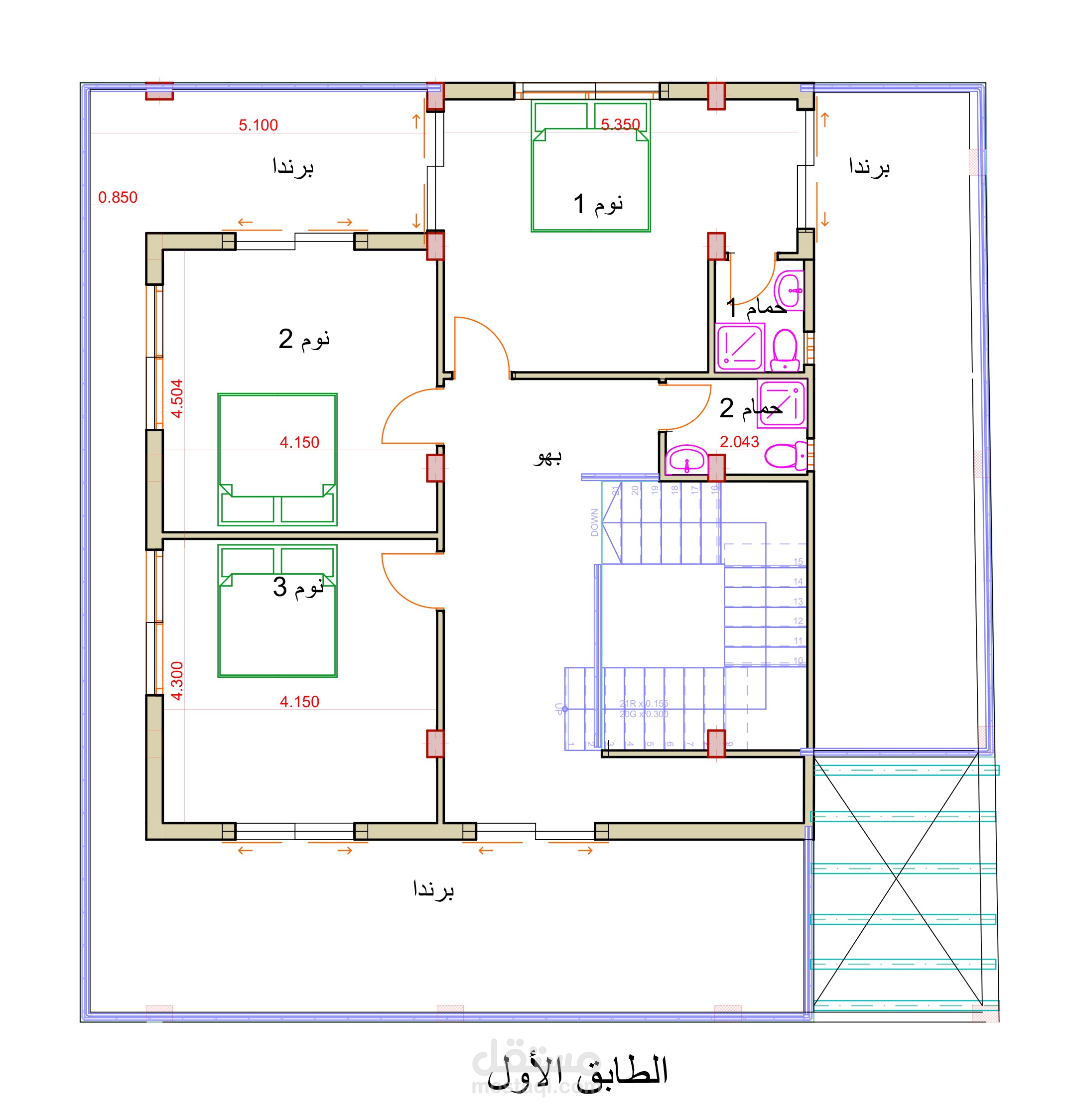 Villa 2D plane design | مستقل