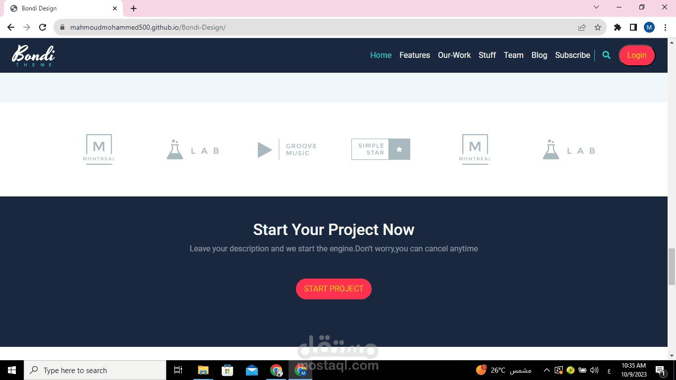 تصميم صفحة ويب Bondi-Design بلغاتHTML و CSS و BOOTSTRAB | مستقل تصميم صفحة ويب Bondi-Design بلغاتHTML و CSS و BOOTSTRAB | مستقل