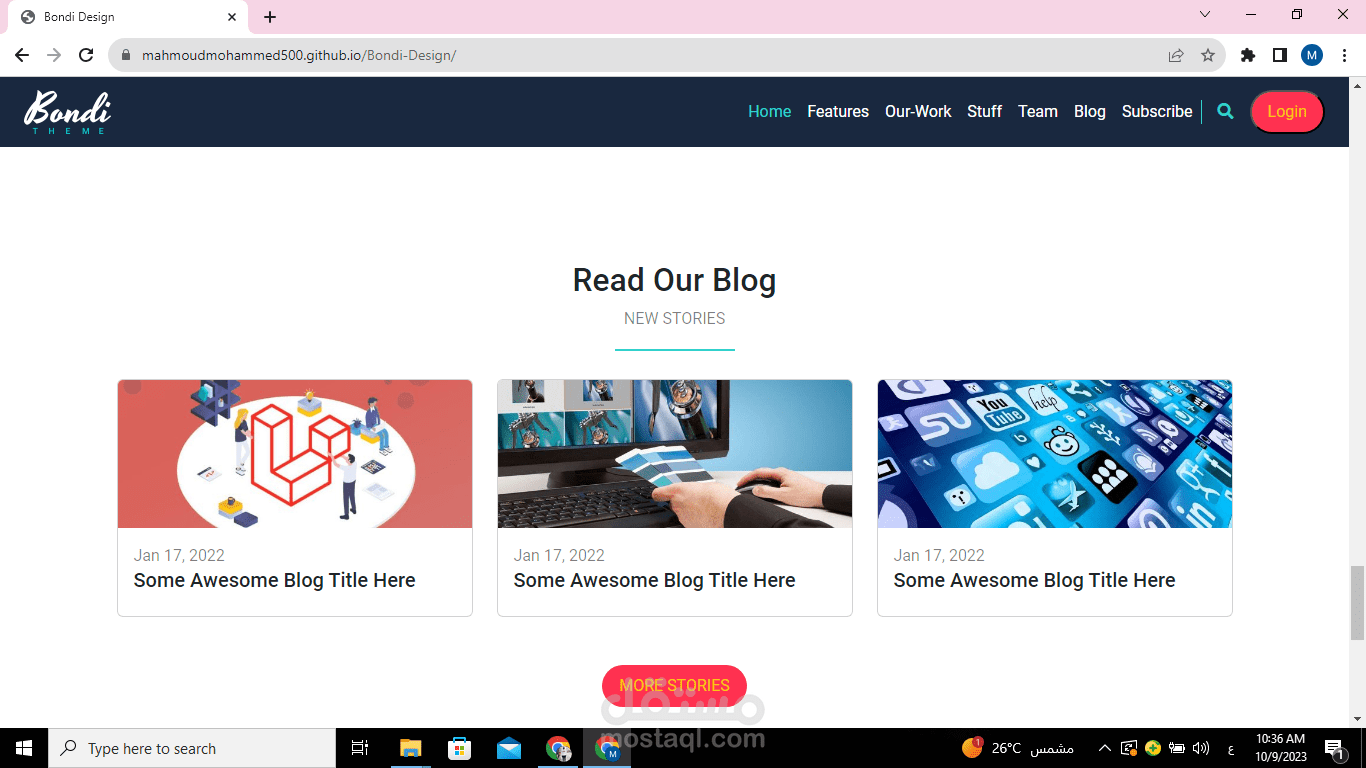 تصميم صفحة ويب Bondi Design بلغاتhtml و Css و Bootstrab مستقل 8808