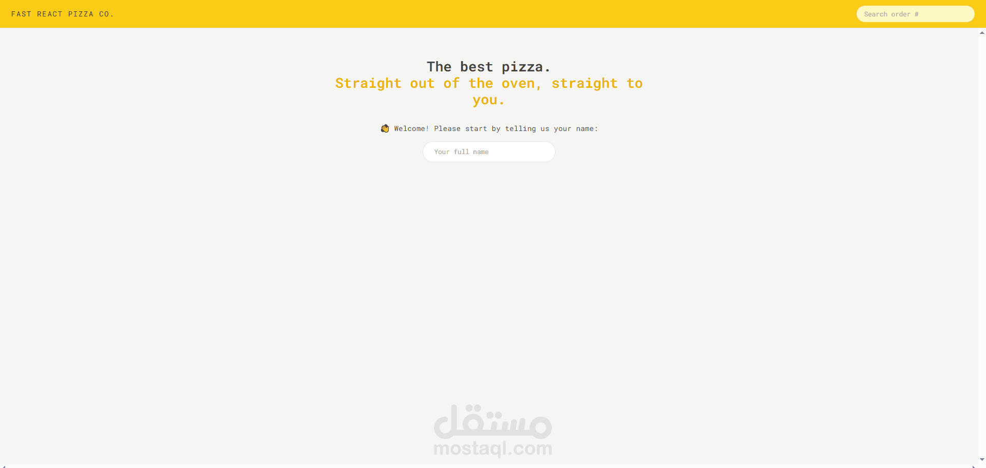 Fast Pizza – React Web App | مستقل