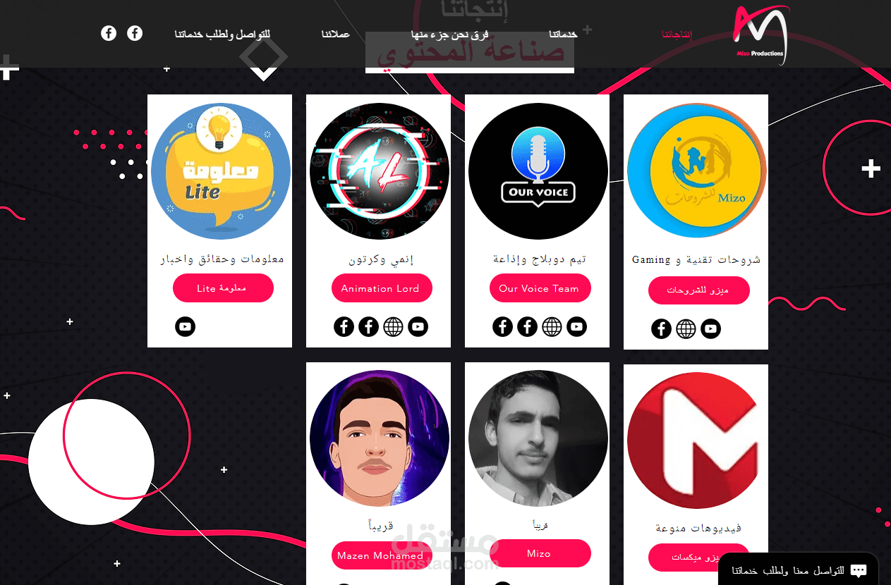 قنوات يوتيوب ( تصميمات ، ومونتاج ، وتقديم...) ومواقع تحت إسم Mizo ...