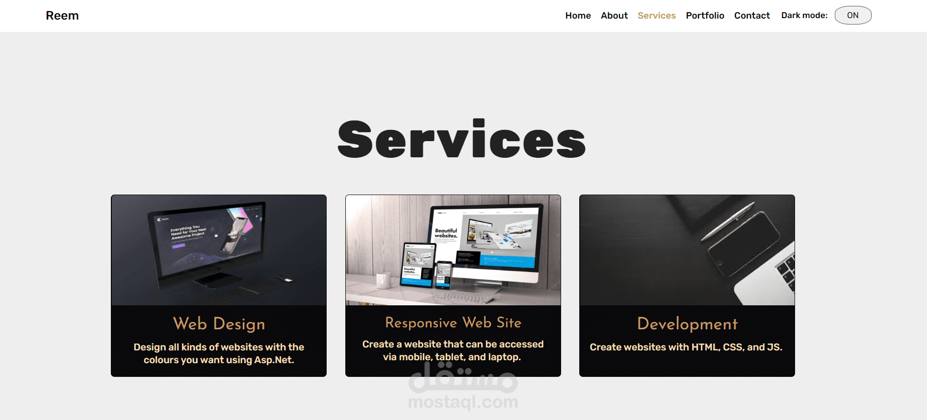 Responsive Portfolio with light and dark modes | مستقل