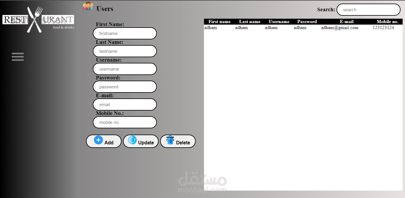 Online Restaurant Management System | مستقل