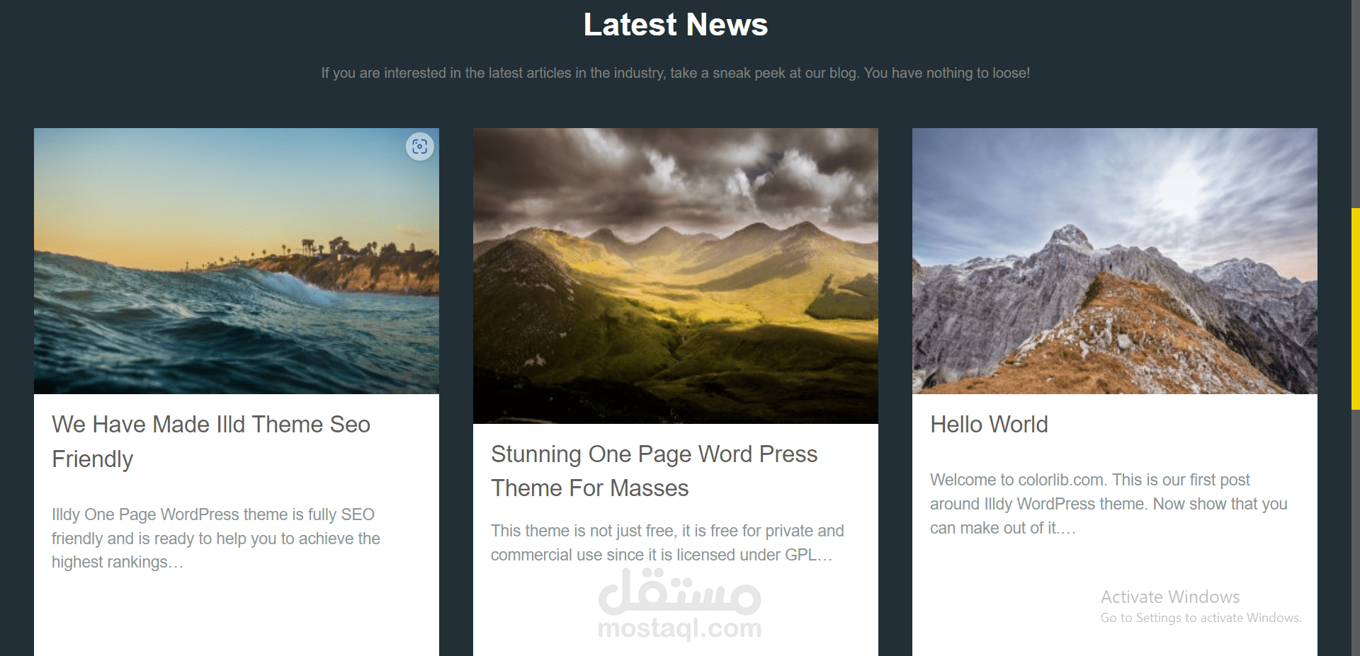 Front - End Project / ILLDY DEMO | مستقل