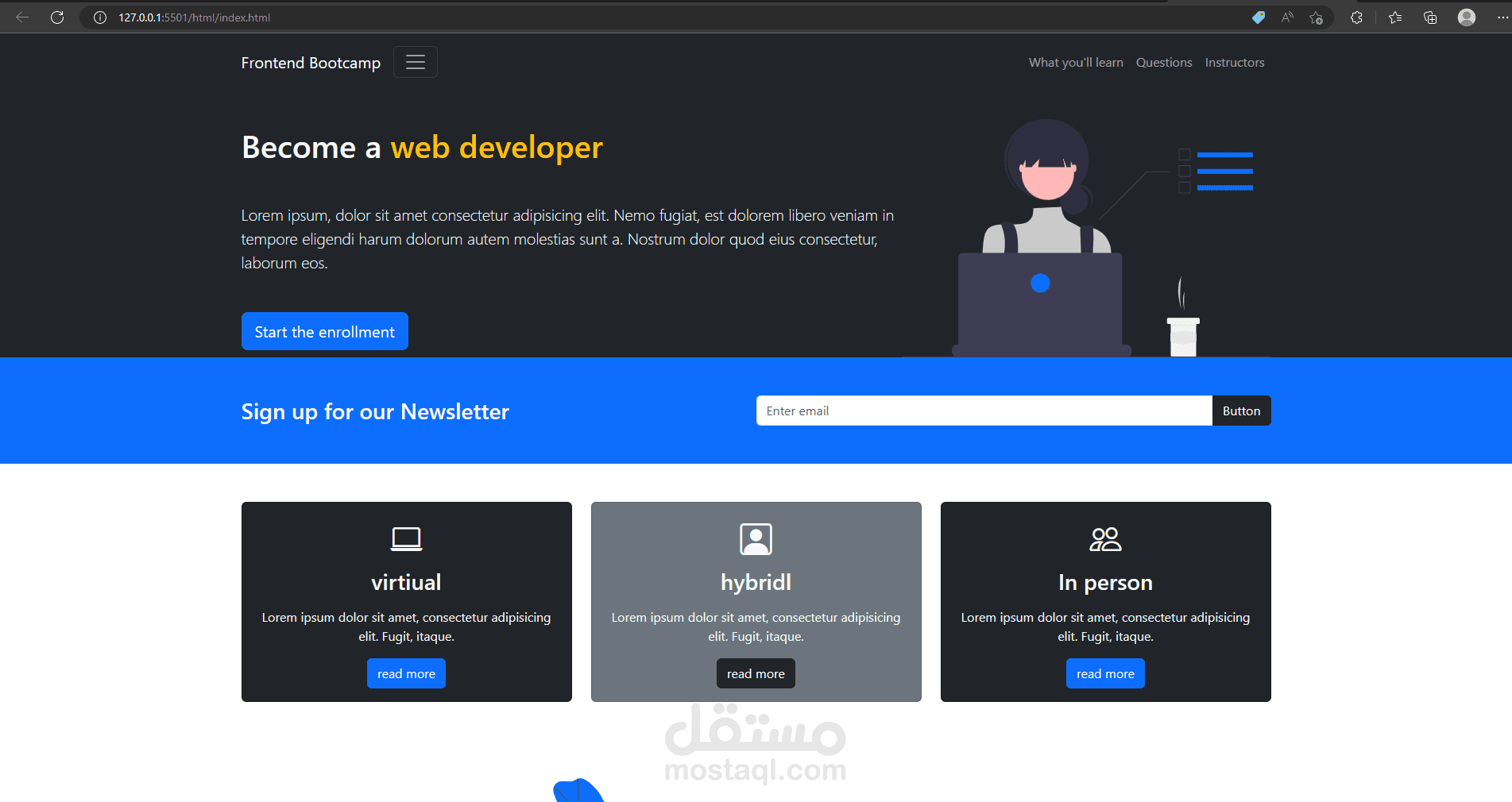 responsive bootstrap webpage template | مستقل
