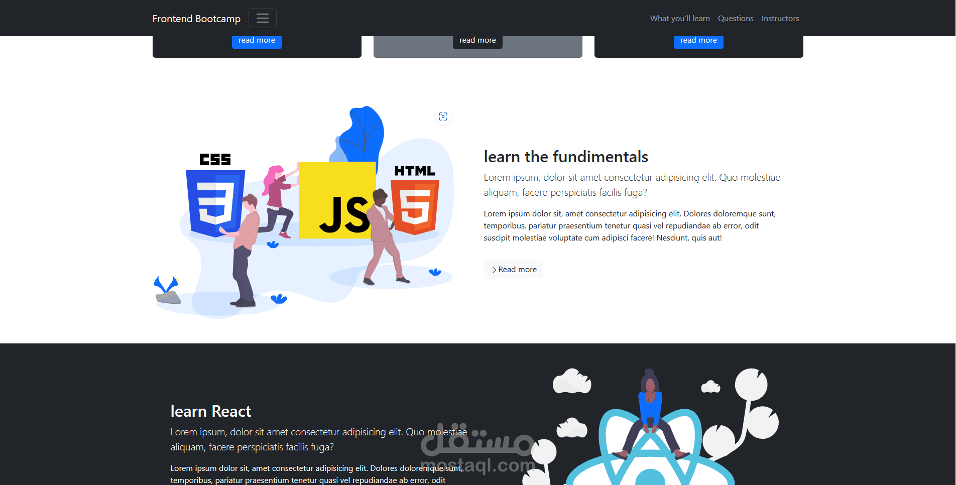 responsive bootstrap webpage template | مستقل