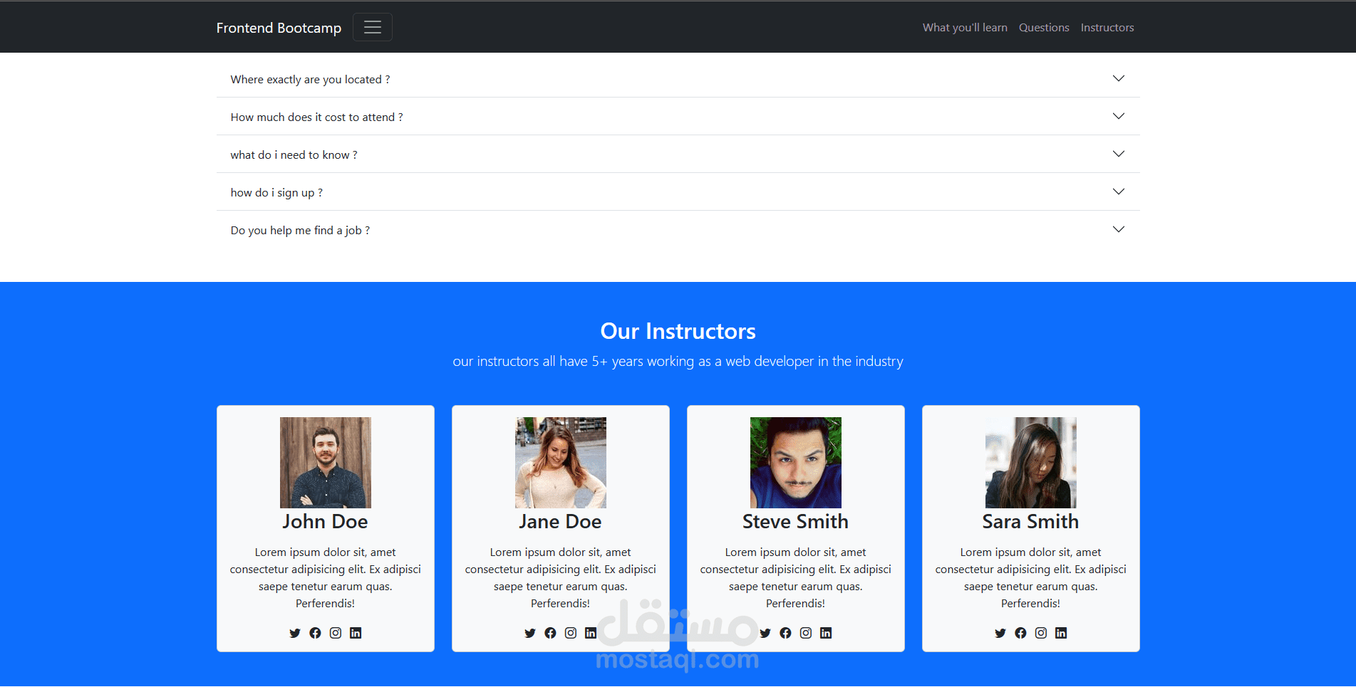 responsive bootstrap webpage template | مستقل