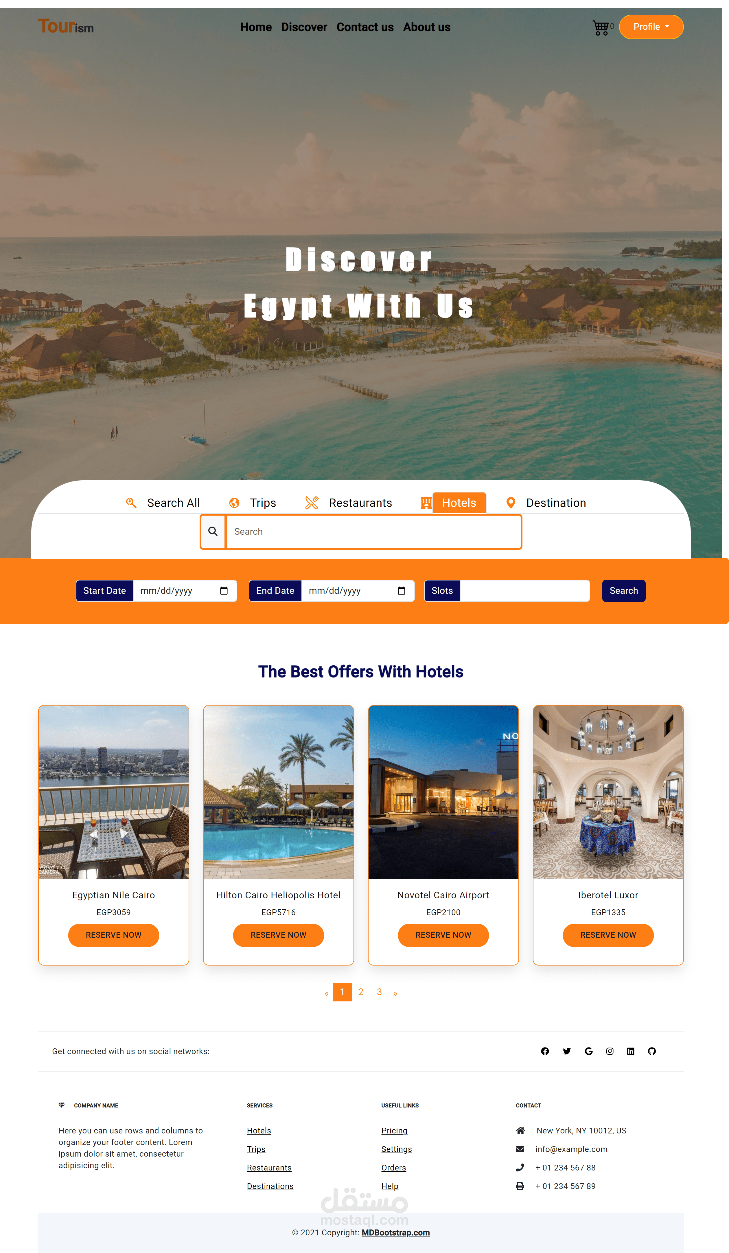 tourist project with laravel and angular | مستقل