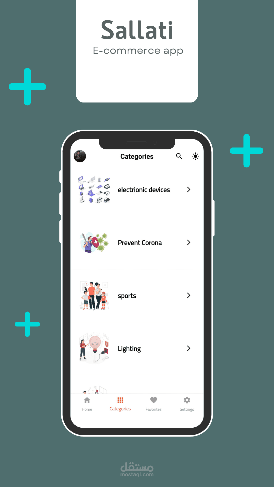 E-commerce shopping app using rest API | مستقل