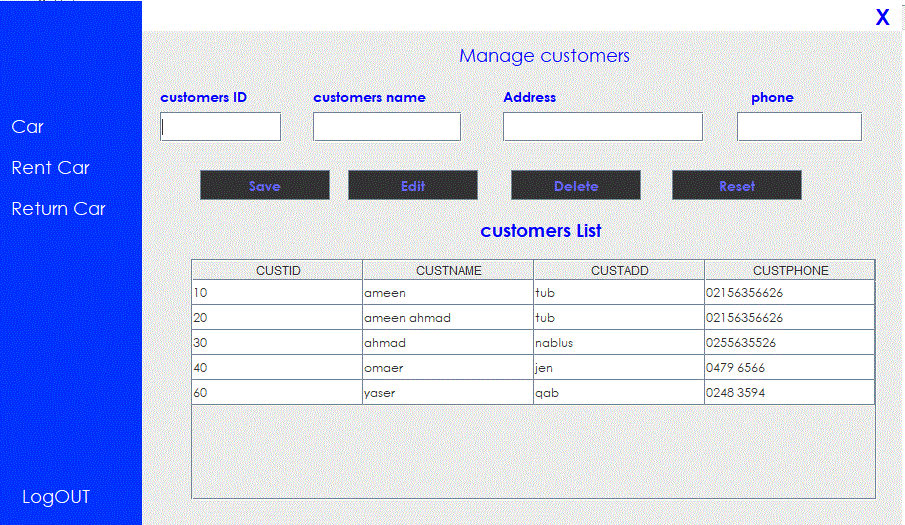 car rental management system | مستقل