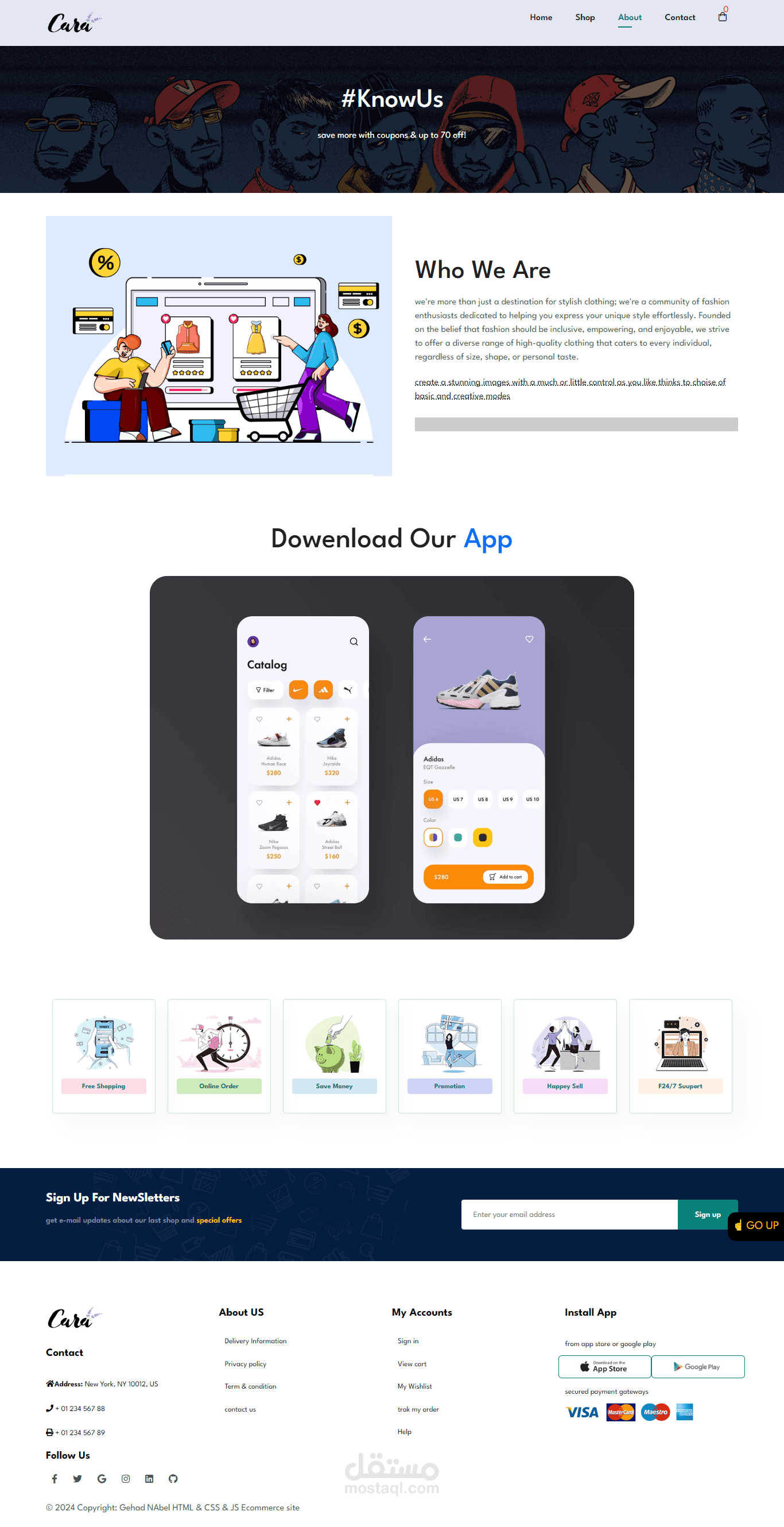 E-Commerce completed a responsive web application . | مستقل
