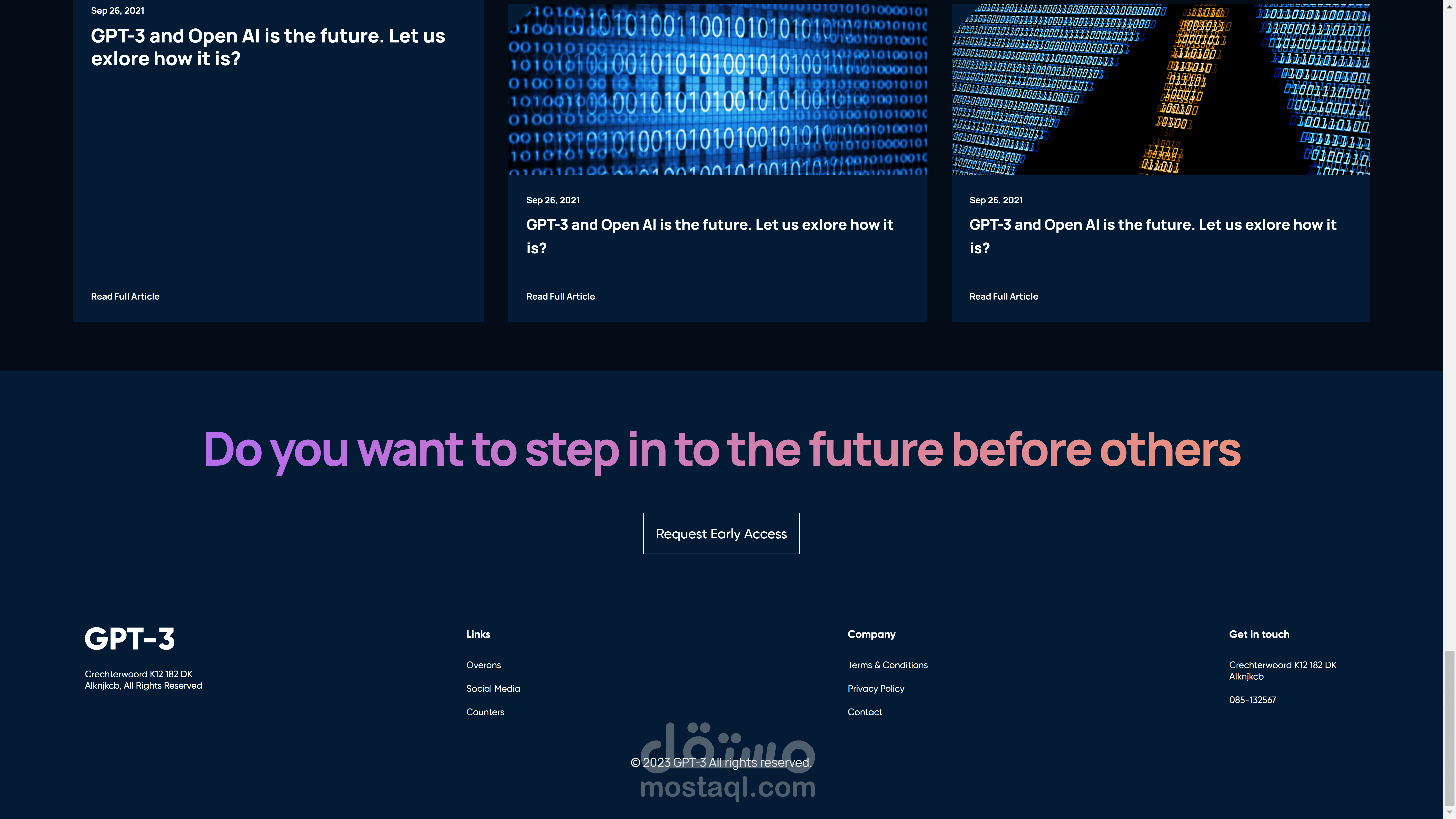 تنفيذ Landing page لعرض مميزات GPT-3 من figma الي كود باستخدام اطار عمل ريأكت (React) | مستقل