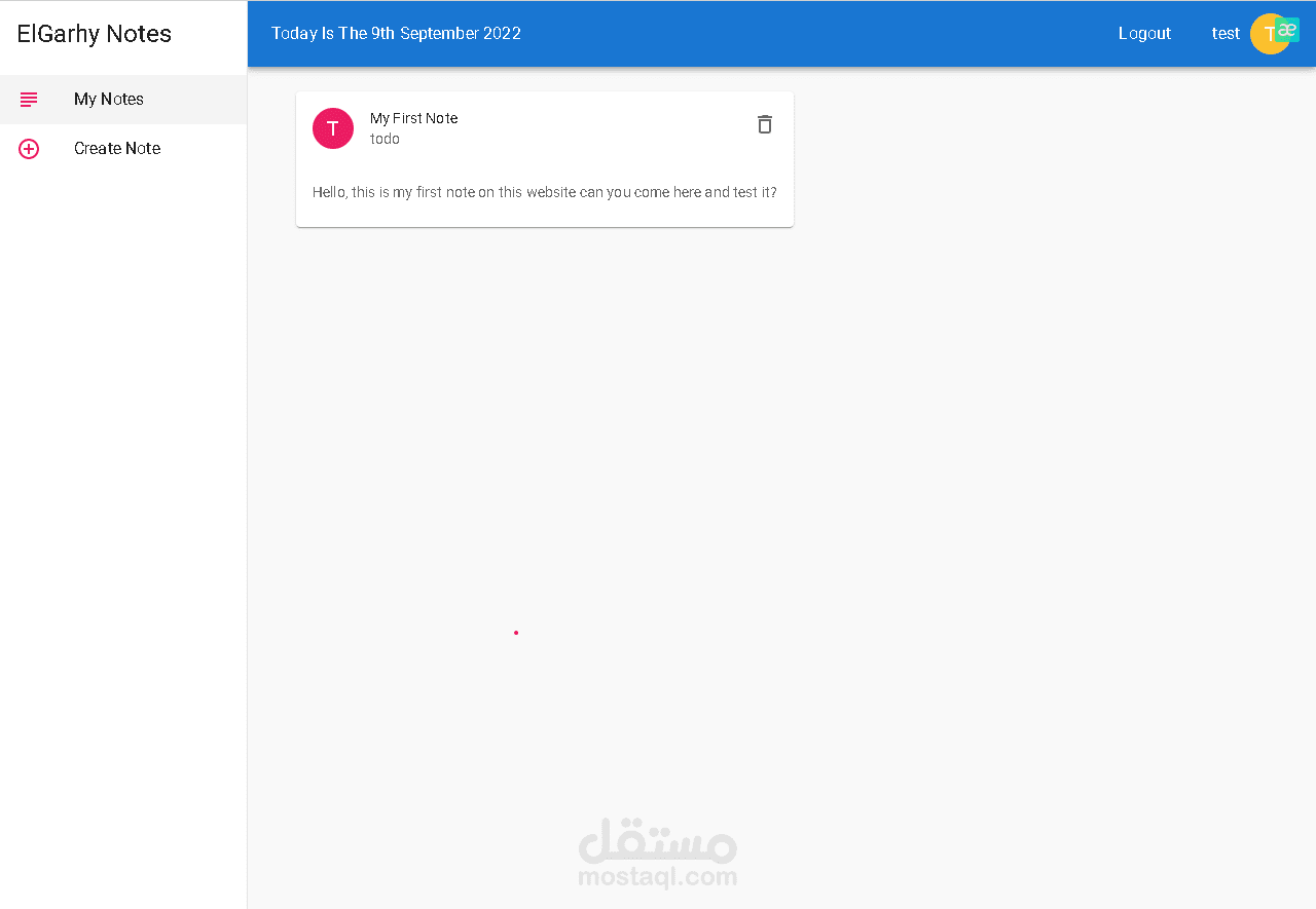 MERN Stack Notes Manager | مستقل