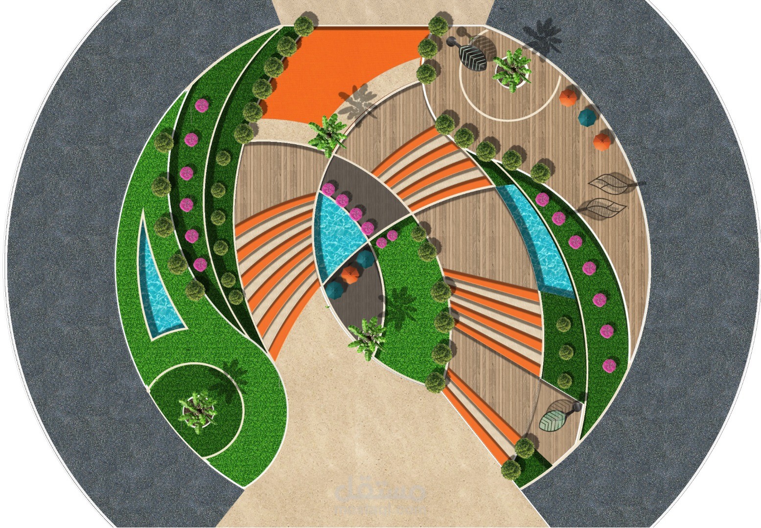 LANDSCAPE design for a resort at MARSA ALAM on 5000 meters square | مستقل