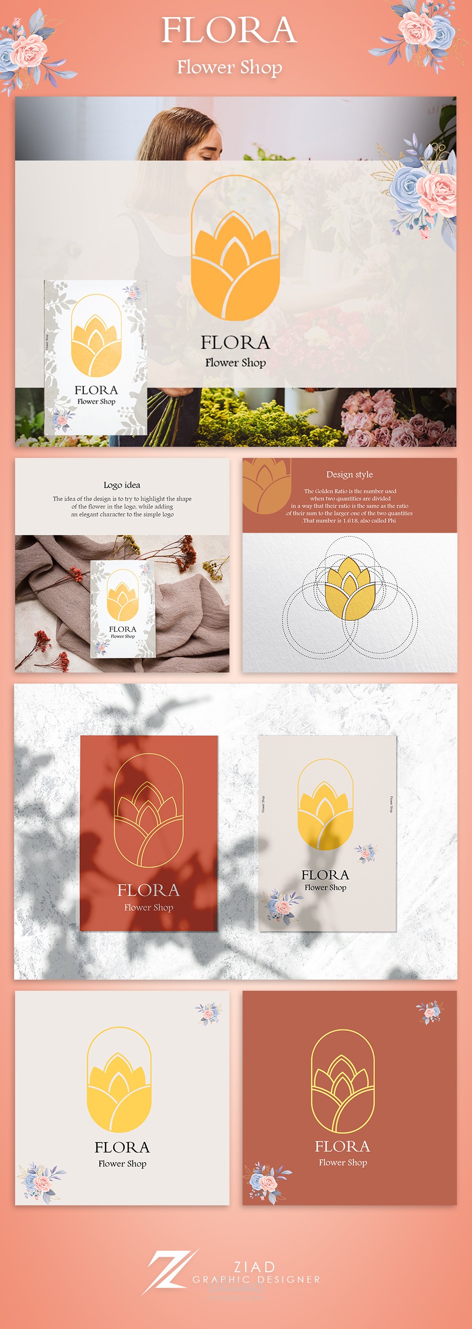 Logo design - FLORA - Flower shop | مستقل