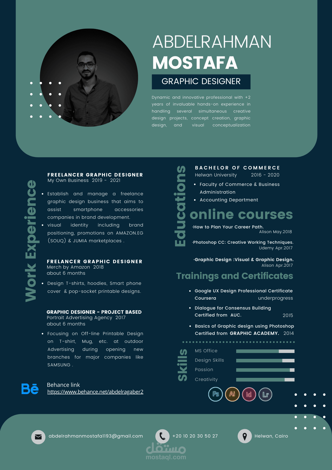 Professional CV Designs تصميم سيرة ذاتية بشكل احترافي باللغه العربيه او الانجليزية | مستقل