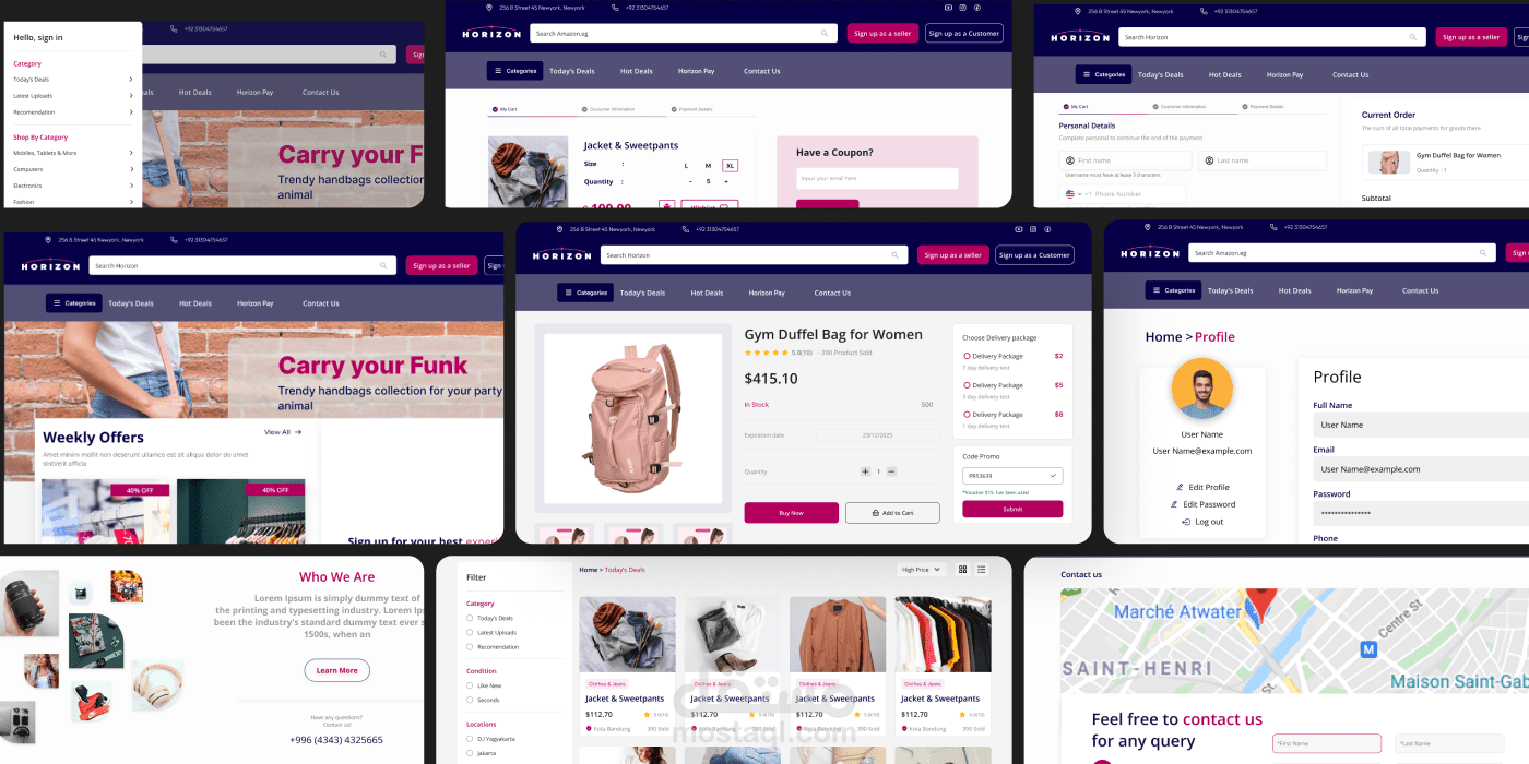 Horizon (E-commerce ) Website & App | مستقل