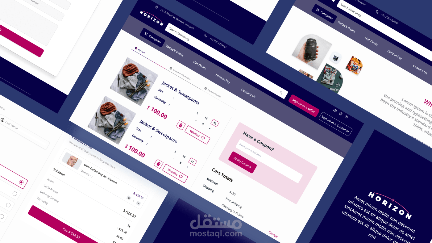Horizon (E-commerce ) Website & App | مستقل