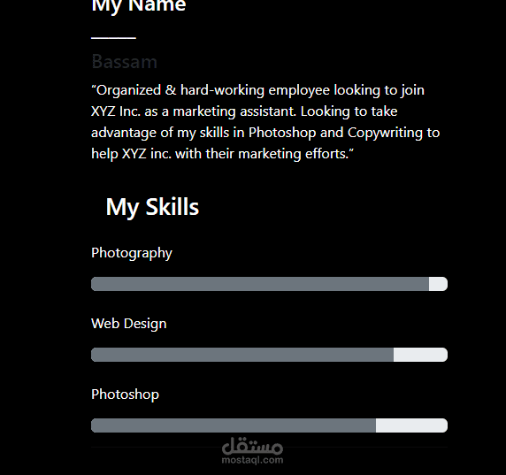 CV buy Html & Css and Bootstraps | مستقل
