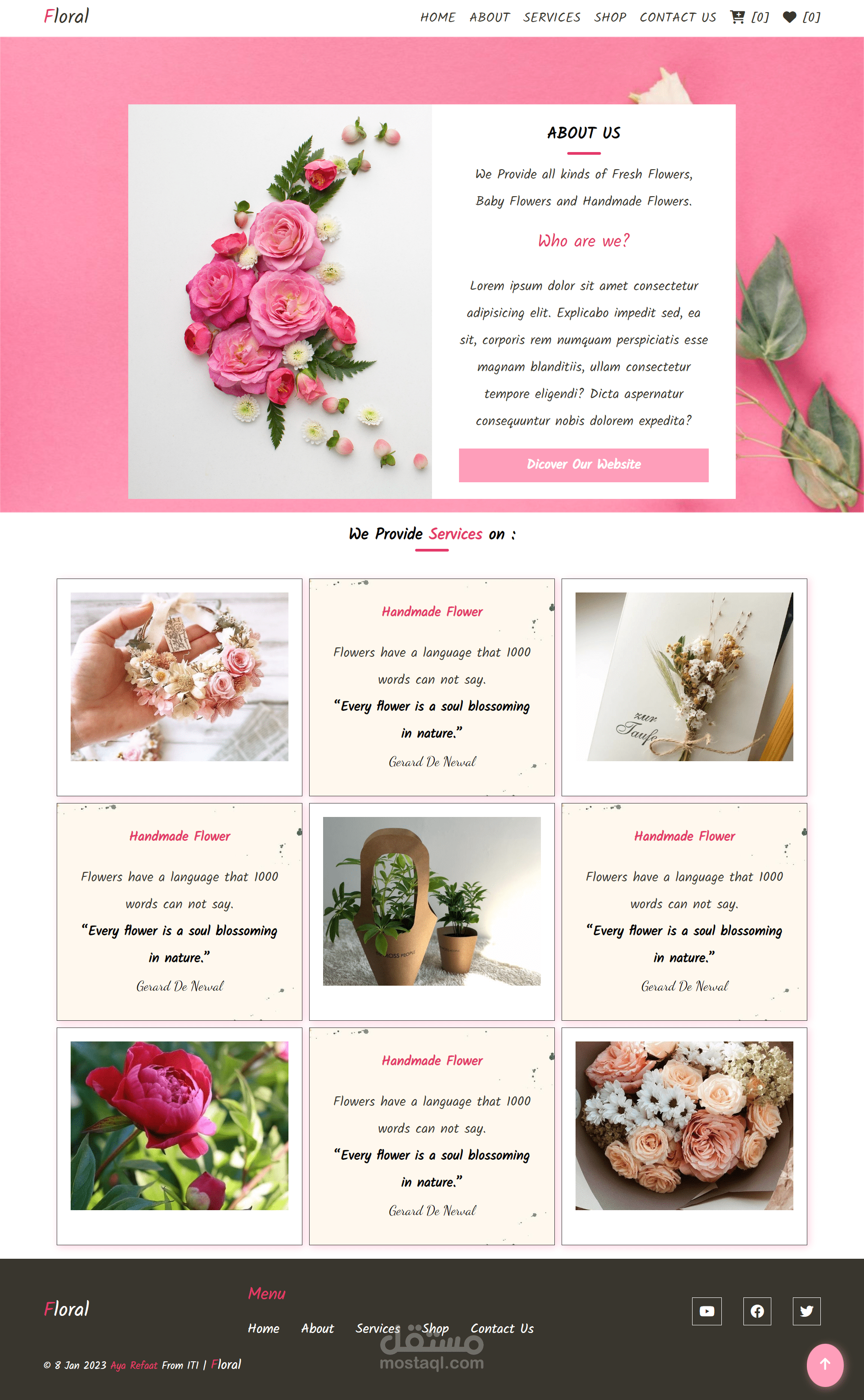 تصميم صفحة هبوط Landing Page باستخدام Html Css And Javascript مستقل