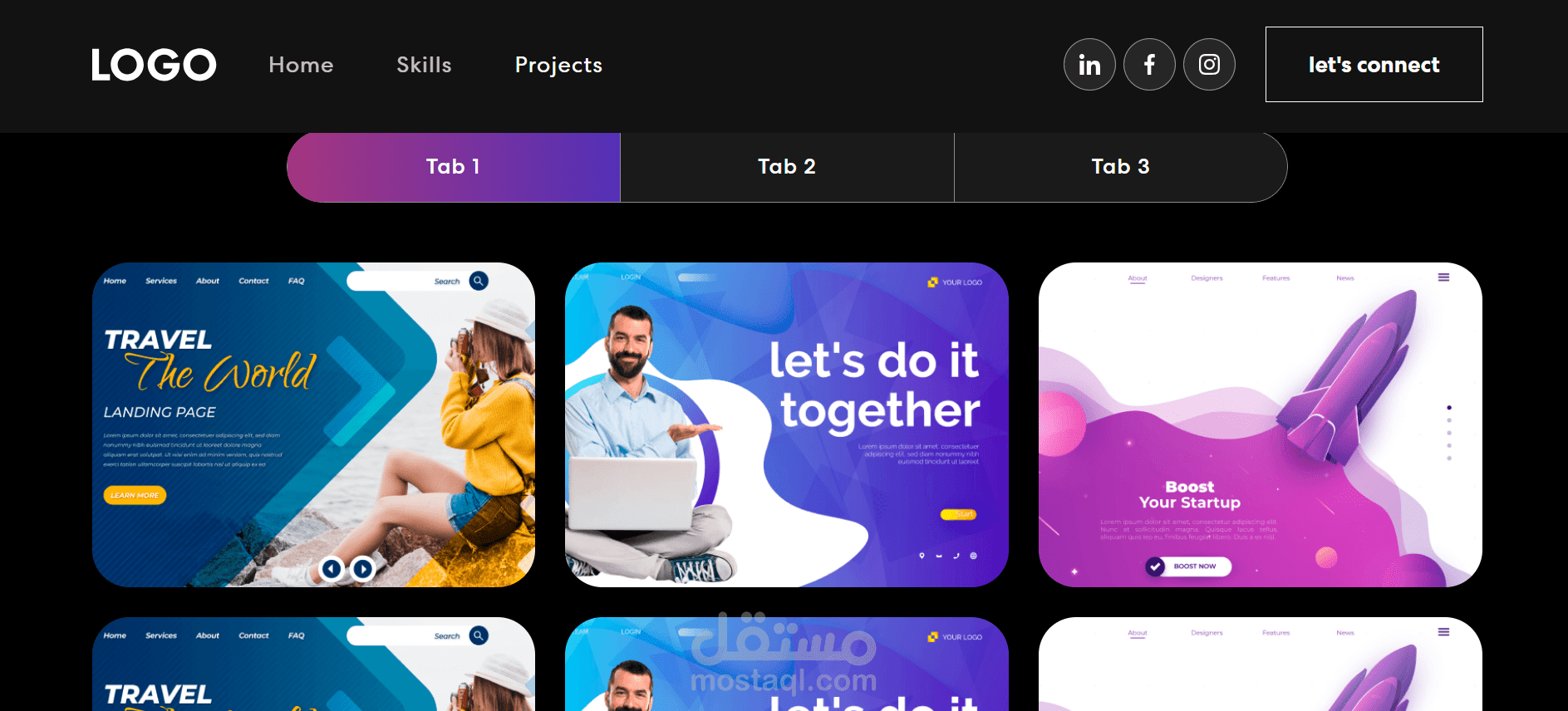 تصميم مواقع Html Css Bootstrap Js And React مستقل