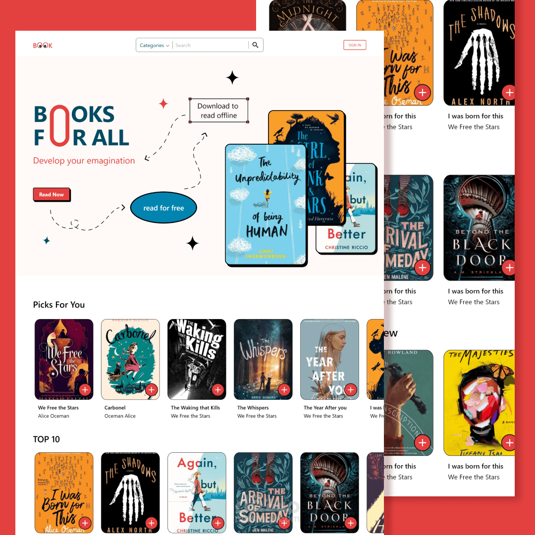 E-book library Website | مستقل