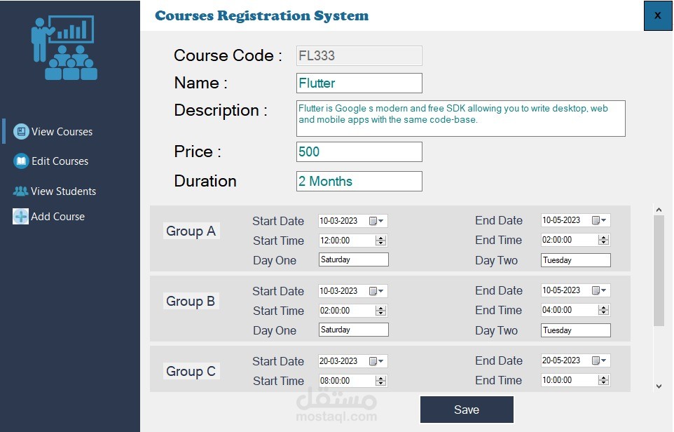 Courses Managment System | مستقل