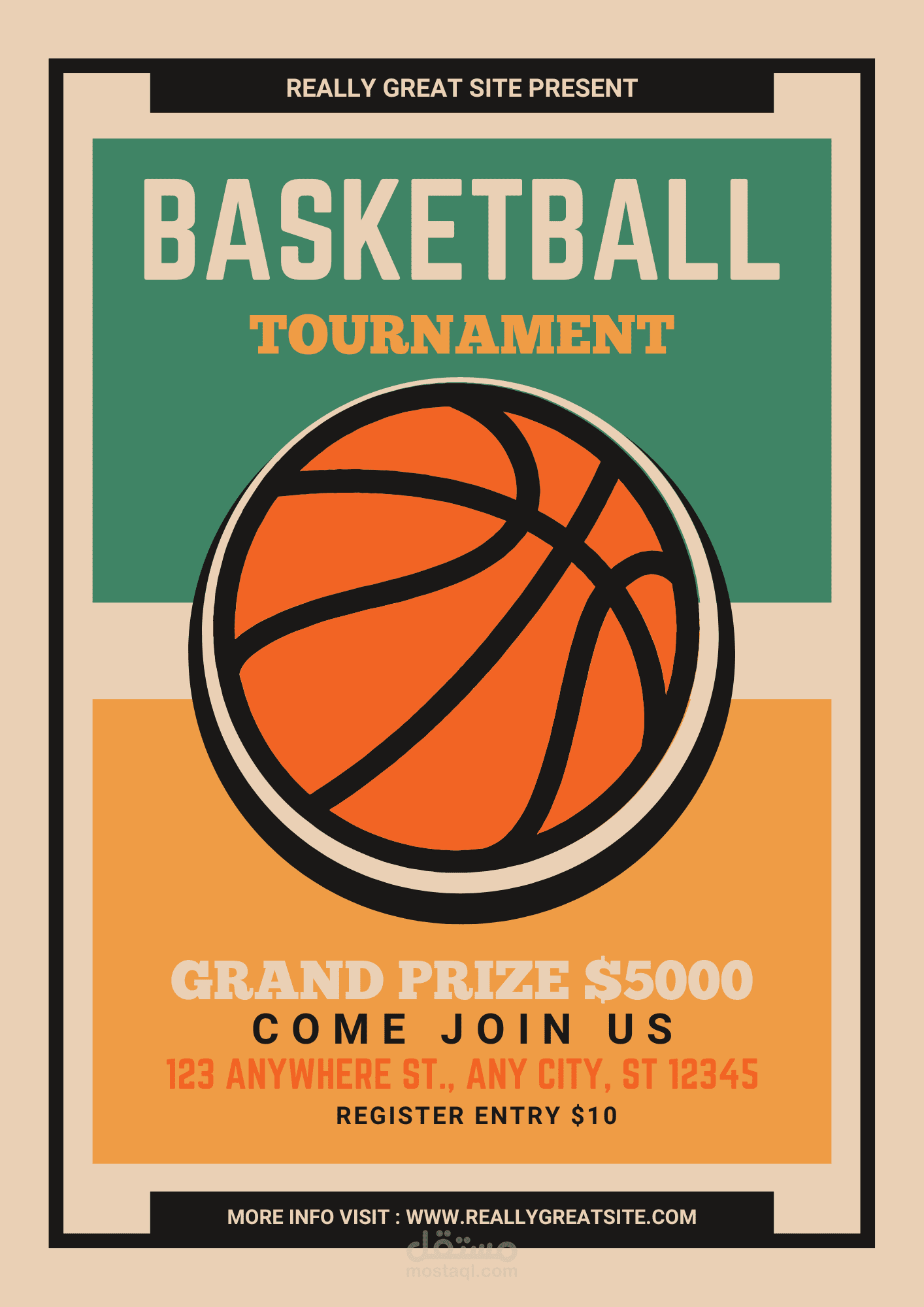 Advertising poster for a company, school, restaurant and basketball | مستقل