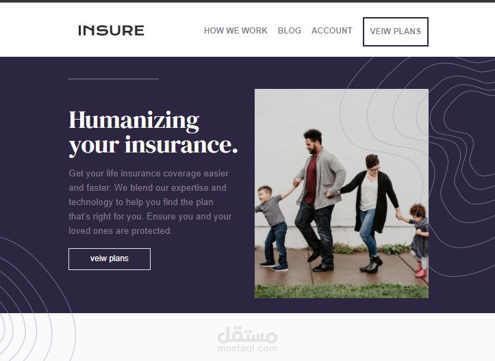 insure landing page | مستقل