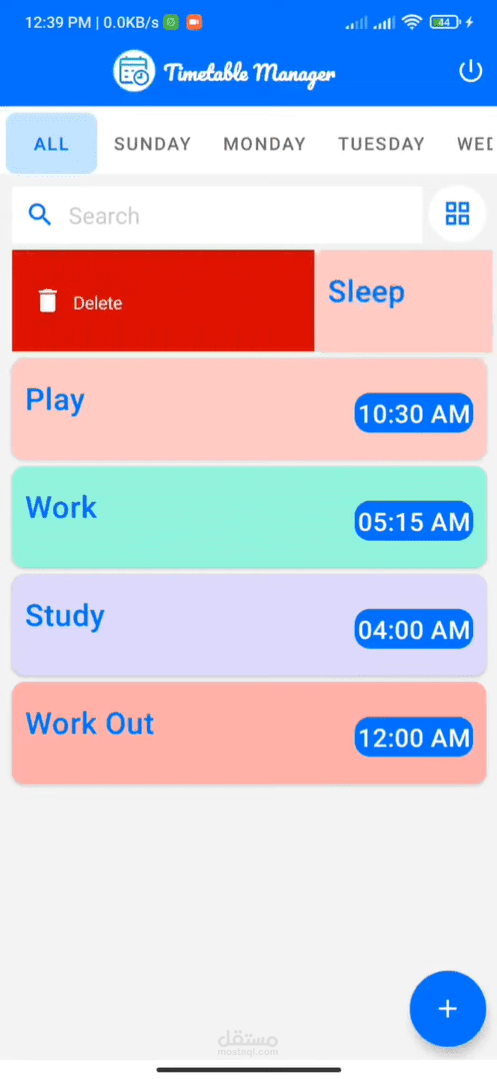 Timetable Manager App | تطبيق خاص بترتيب مواعيدك بطريقة سهلة ومميزة | مستقل