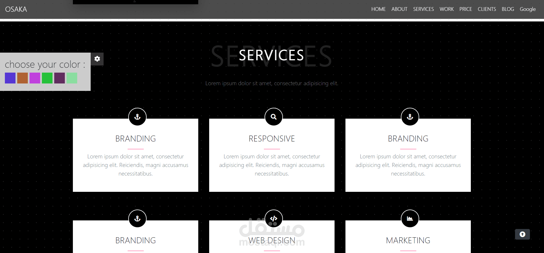 تصميم موقع من صفحة واحدة متجاوبhtml5 And Css3 And Javascript And Bootstrap And Jquery مستقل
