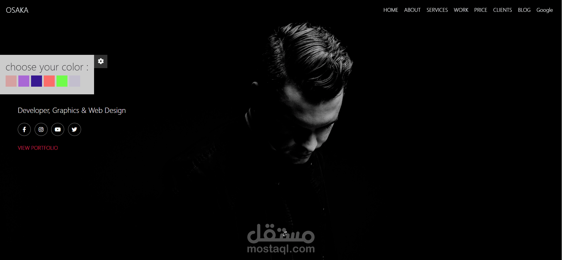 تصميم موقع من صفحة واحدة متجاوبhtml5 And Css3 And Javascript And Bootstrap And Jquery مستقل