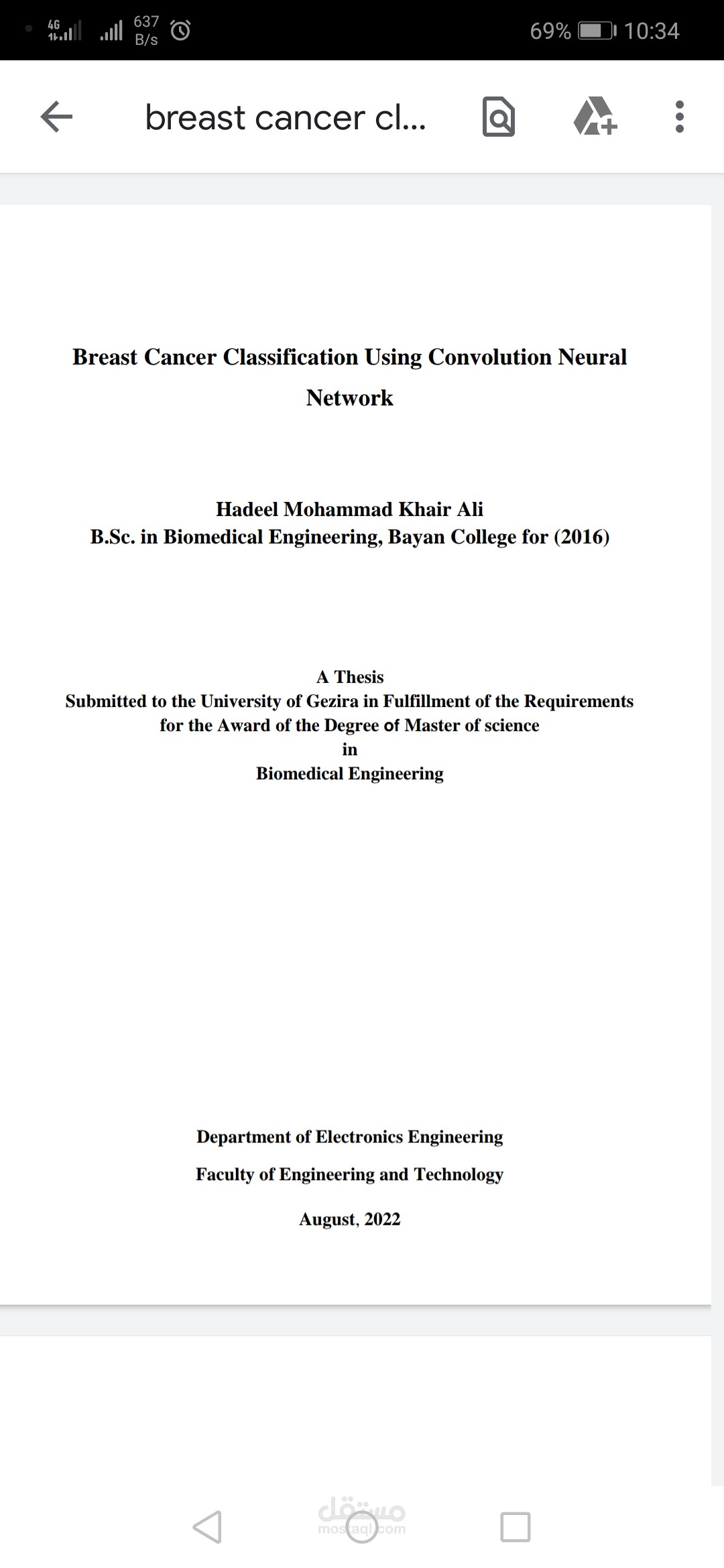 Breast cancer classification using convolutional neural networks | مستقل