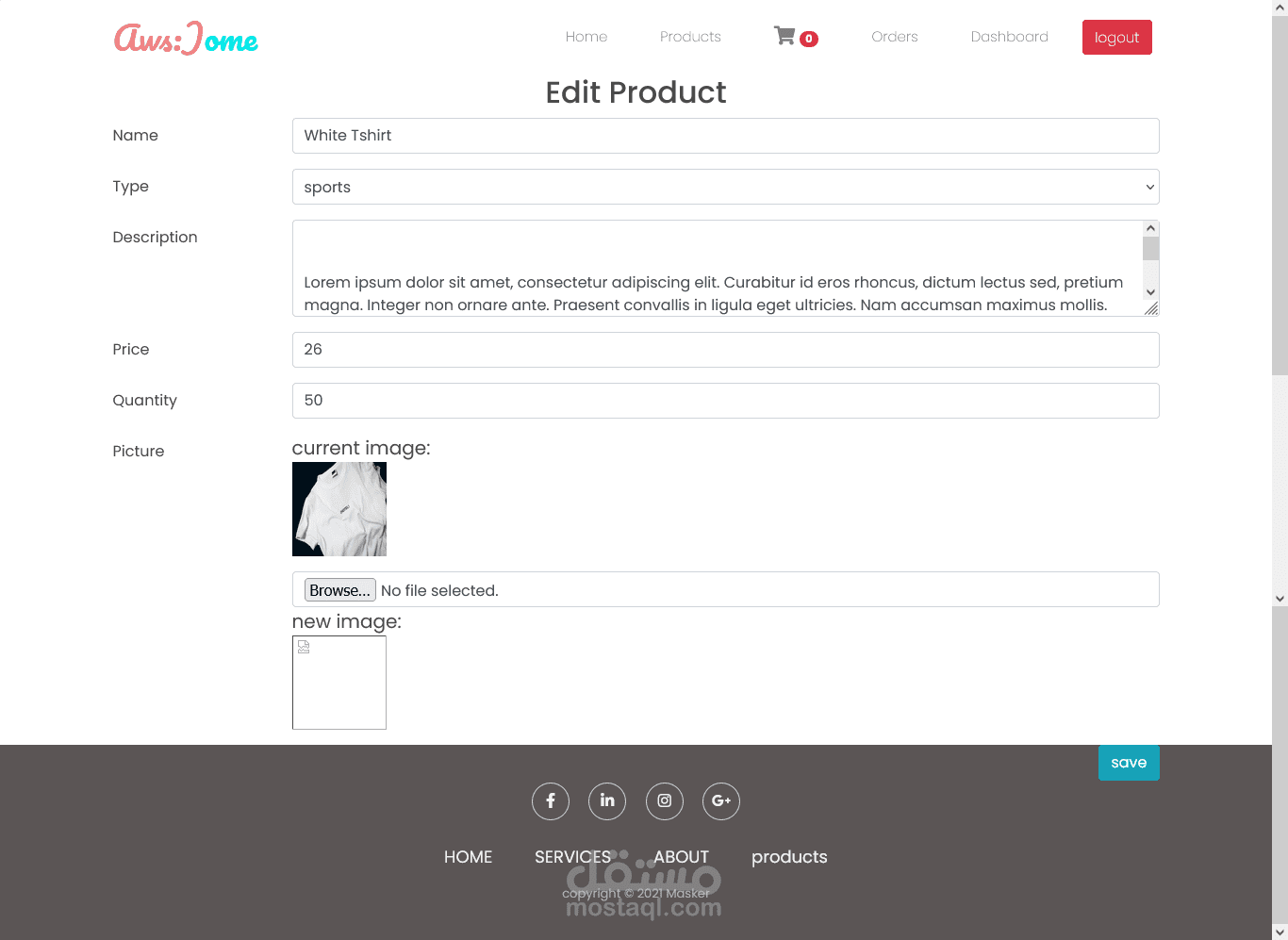 Simple E-commerce application | مستقل