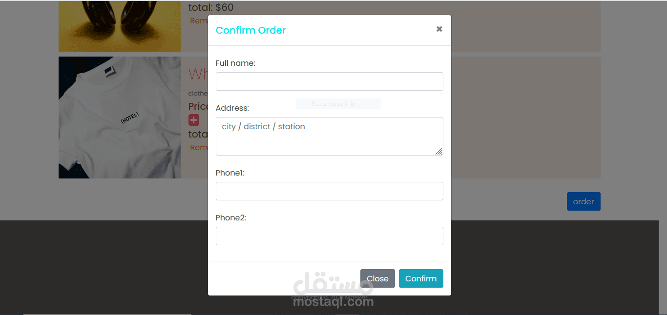 Simple E-commerce application | مستقل