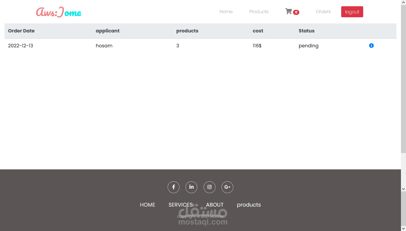 Simple E-commerce application | مستقل