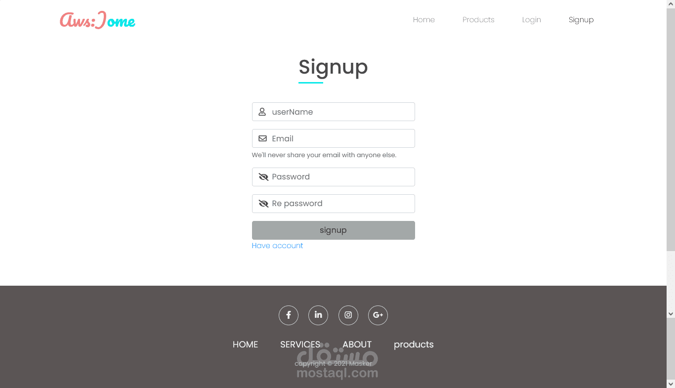 Simple E-commerce application | مستقل